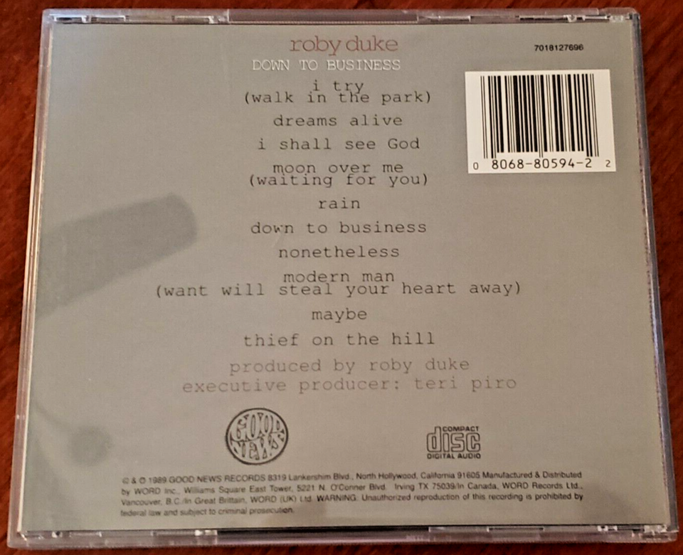 Roby Duke - Down To Business - 1989 CD - Very Rare CCM | eBay