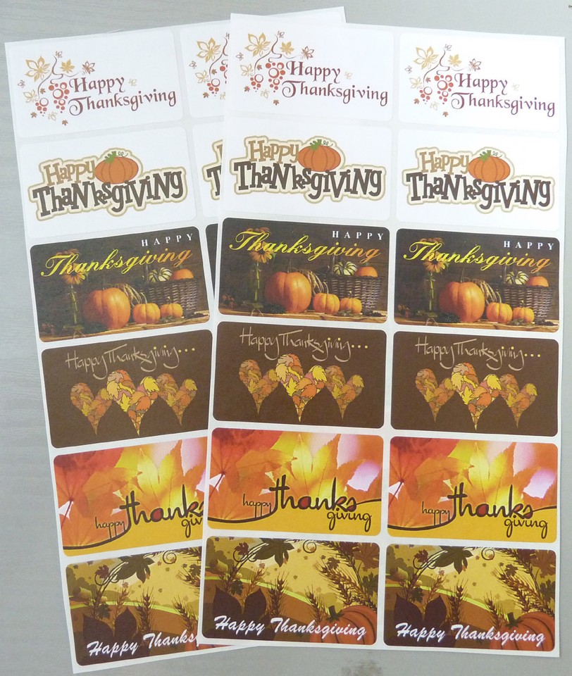 Thanks Giving Greeting Stickers, Labels for Cards, Envelopes Thanks5230 ...