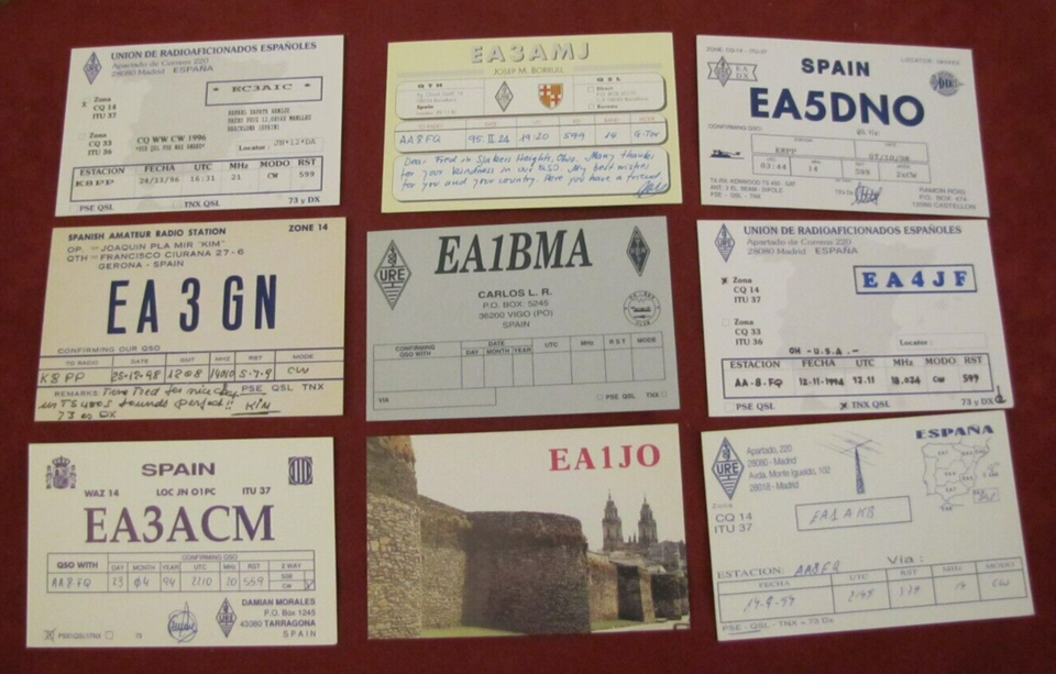 Lot of 24 Amateur Ham Radio QSL call cards or post cards (vintage ...
