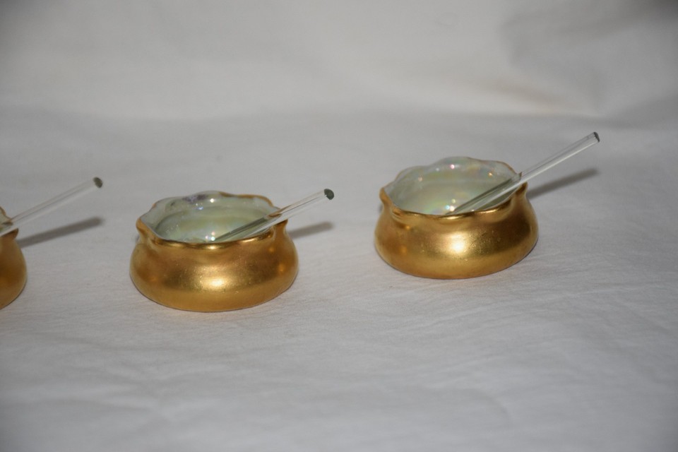 Vtg Set 4 Oepiag Epiag Royal Cecho-Slov Ceramic Open Salt Cellars ...