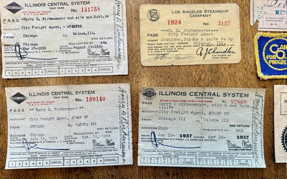 VINTAGE Collection Of Railroad Employee Passes And Ticket Various ...