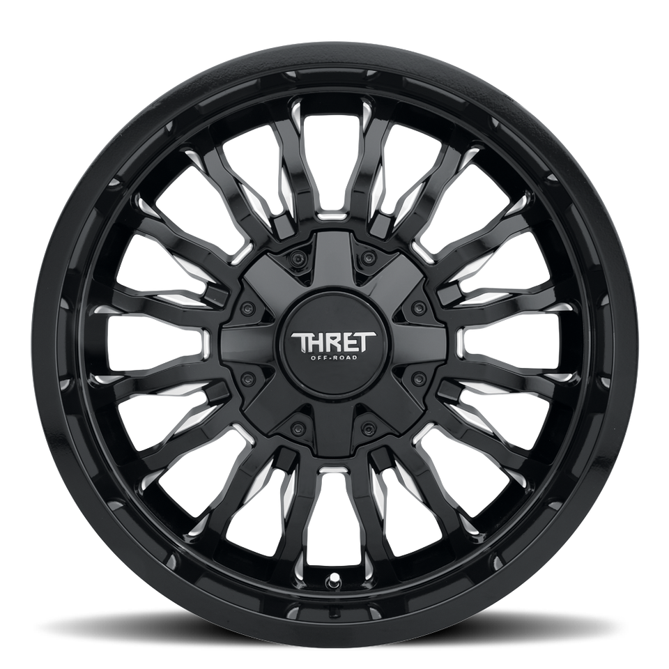 Thret Offroad Wheels 808 Gamma 18x9.0 -12 Black & Milled 5X127 5X139.7 ...