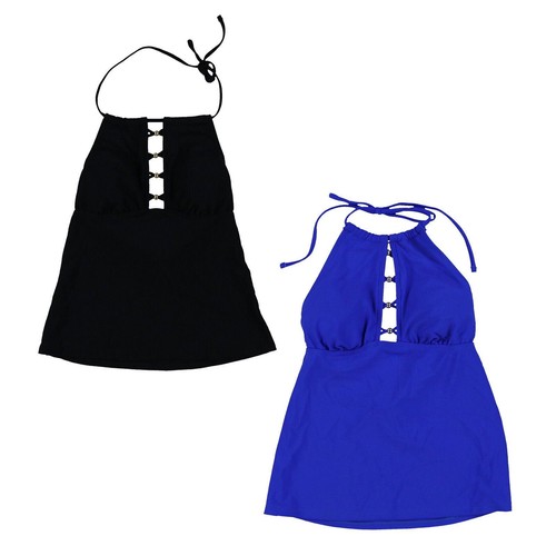 Salt & Cove Women's Tankini Swim Bathing Suit Top Cutout Halter ...