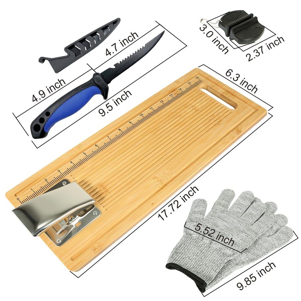 Fish Cleaning Board, Fish Fillet Board with Clamp Fillet Knife and ...