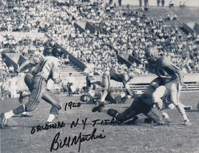 BILL MATHIS NEW YORK TITANS AFL 1960 ORIGINAL NY TITAN ACTION SIGNED ...