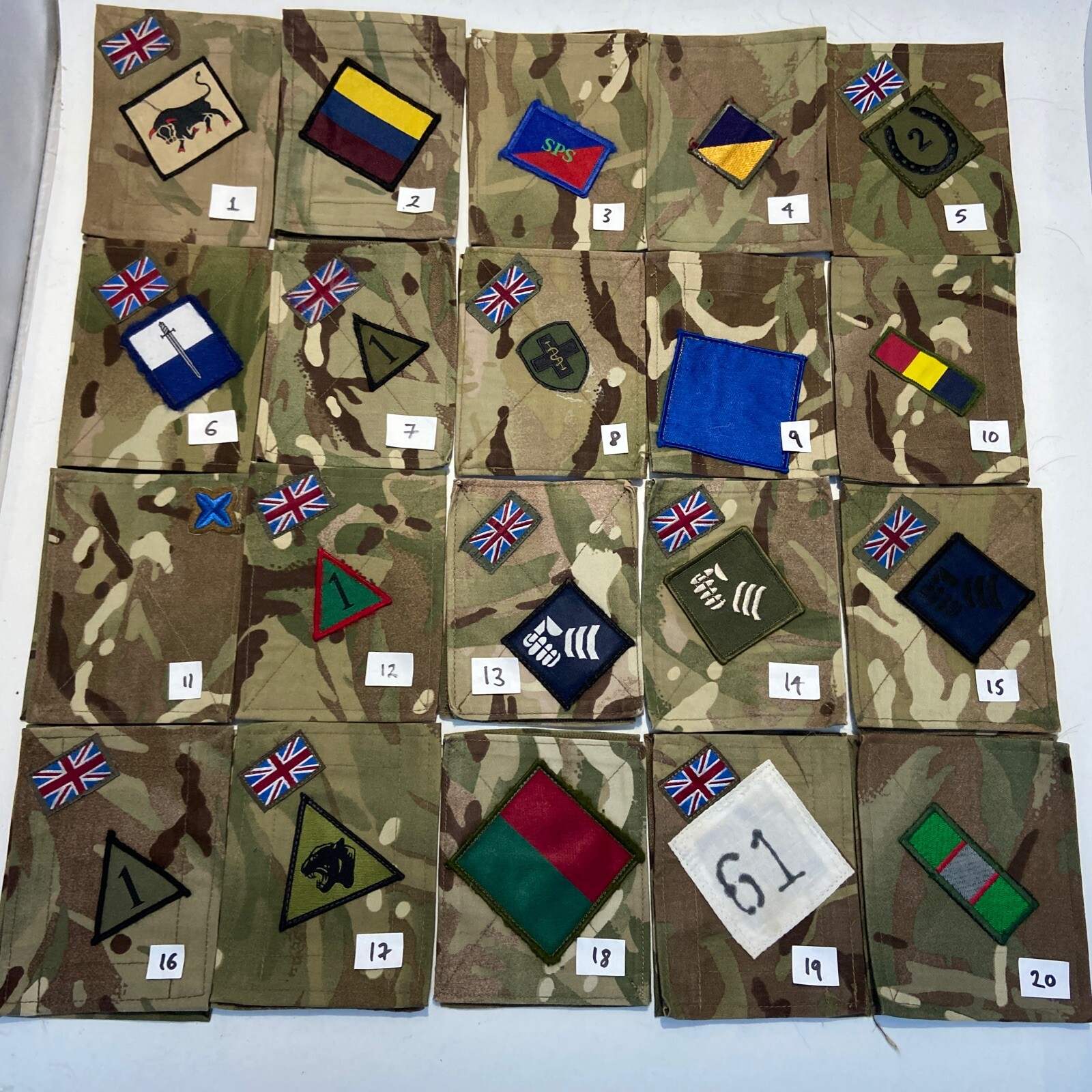 X2 MTP British Army Issued Blank Blanking Patches UBACS/PCS Regiment ...