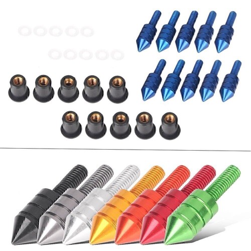 10pcs Motorcycle Windshield Bolt Kit Windscreen Screws Well Nuts Multi ...