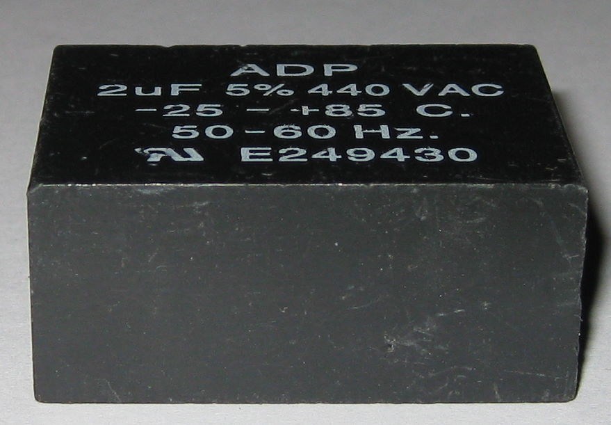 ADP 2uF Motor Run Capacitor - 440 VAC - 50 / 60 Hz - +/- 5% - .25 ...