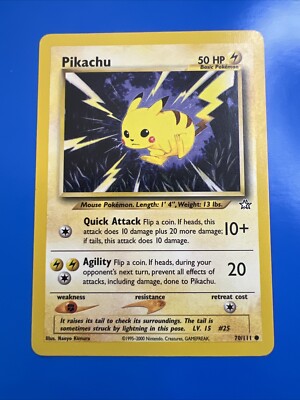 Pokémon TCG Pikachu Neo Genesis 70/111 Regular Unlimited Common | eBay