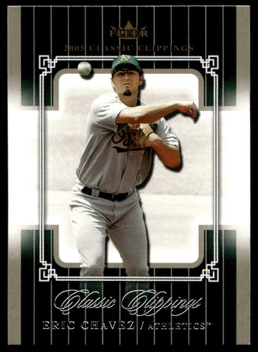 2005 Fleer Classic Clippings 50 Eric Chavez Oakland Athletics Baseball ...