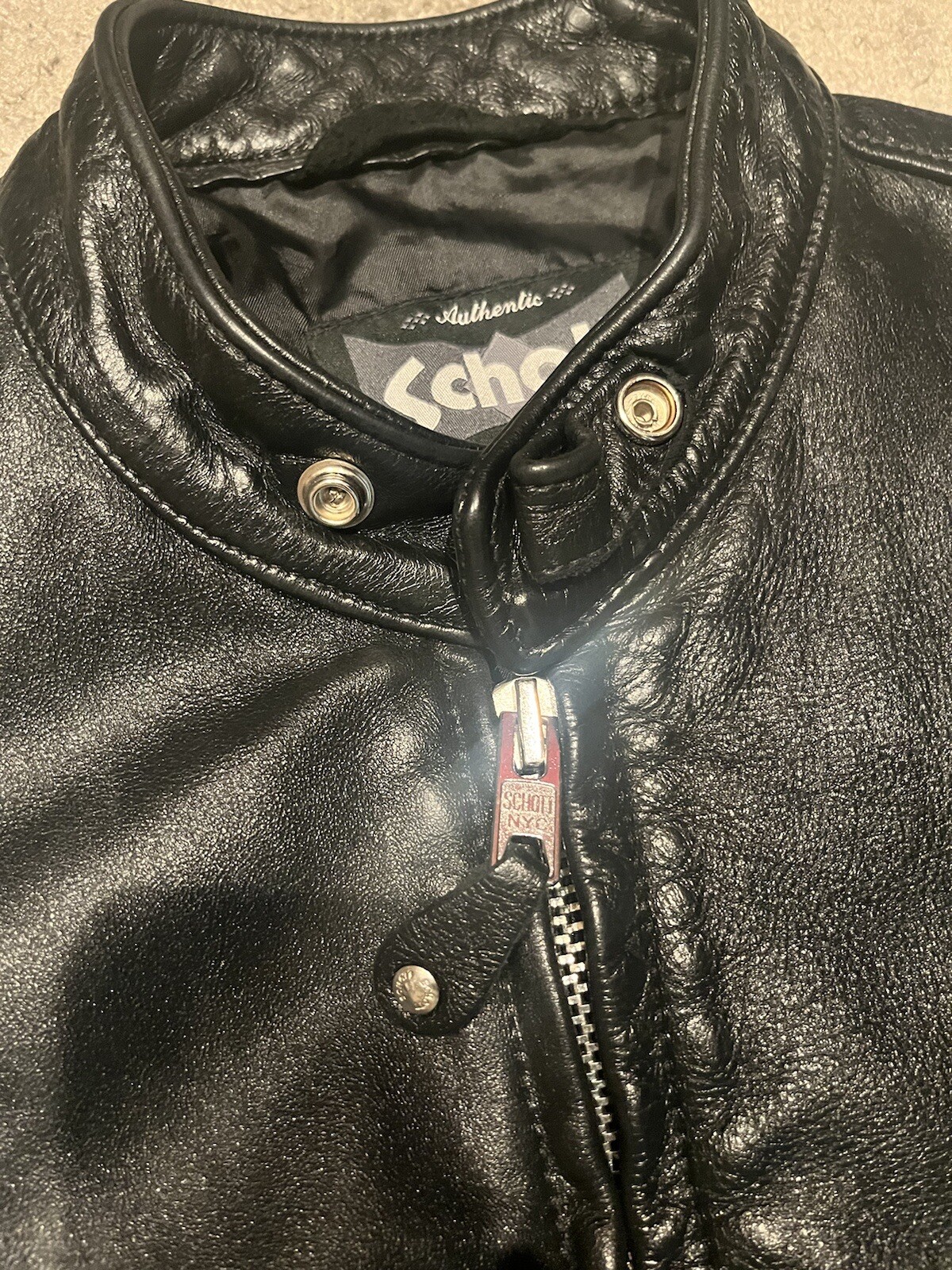 Schott Leather Jacket 654 Cafe Racer Large | eBay