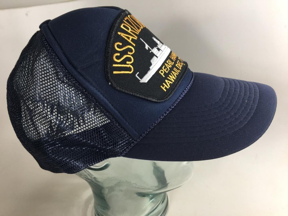 Baseball Trucker Snapback Vtg Dad Hat Cap USS Arizona BB39 Pearl Harbor ...