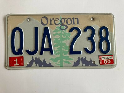 1990s 2000 Oregon License Plate Nice Condition Lighter Colored Tree ...