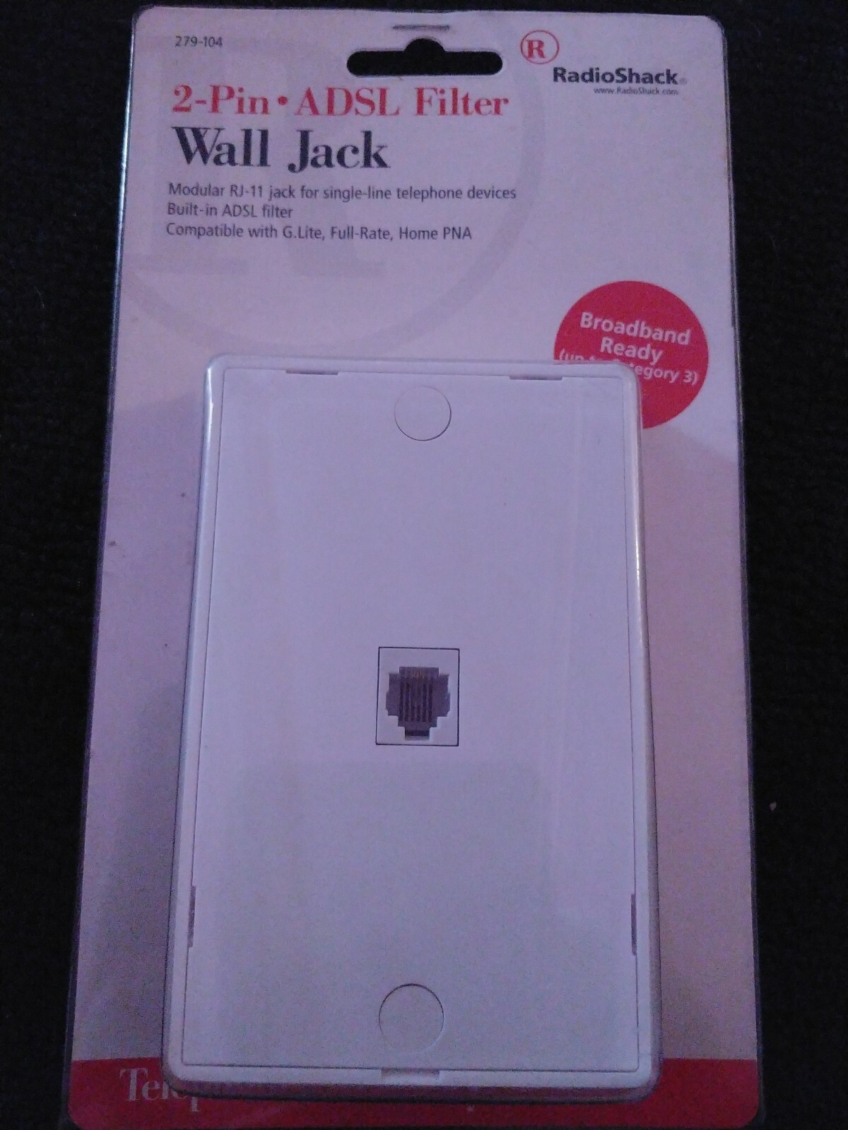 Radio Shack 2 Pin ADSL Wall Filter RJ-11 Jack279-0104 “FactoryNew Super ...