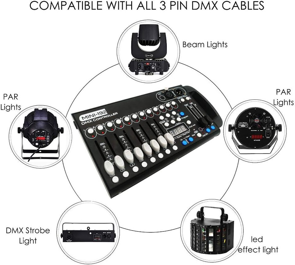 Dmx Console,Universal DMX-512 Controller 192 DMX 512 Stage DJ Light ...