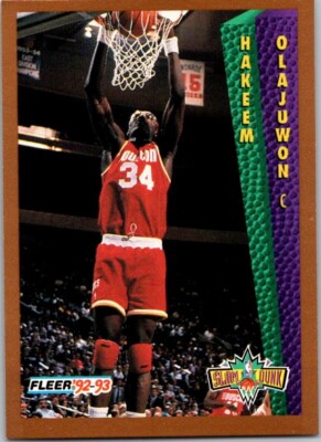 1992-93 Fleer Slam Dunk #294 Hakeem Olajuwon Hofer Houston Rockets Free ...