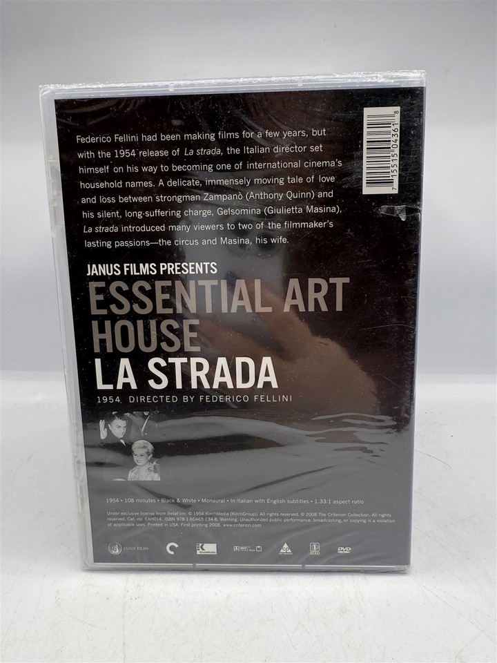 NEW SEALED DVD ESSENTIAL ART HOUSE LA STRADA 1954 DIRECTED BY FEDERICO ...