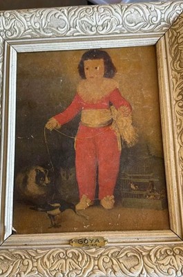 Antique Framed Goya's Red Boy Lithograph Matted Animals Pets 22 x 16 | eBay