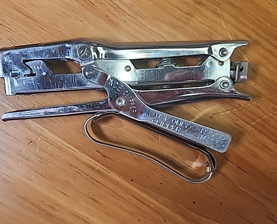 Vintage ACE Hand Held Stapler Fastener Clipper Model 702 USA Made | eBay