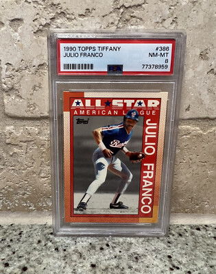1990 Topps TIFFANY Julio Franco All-Star Baseball Card #386 PSA 8 | eBay