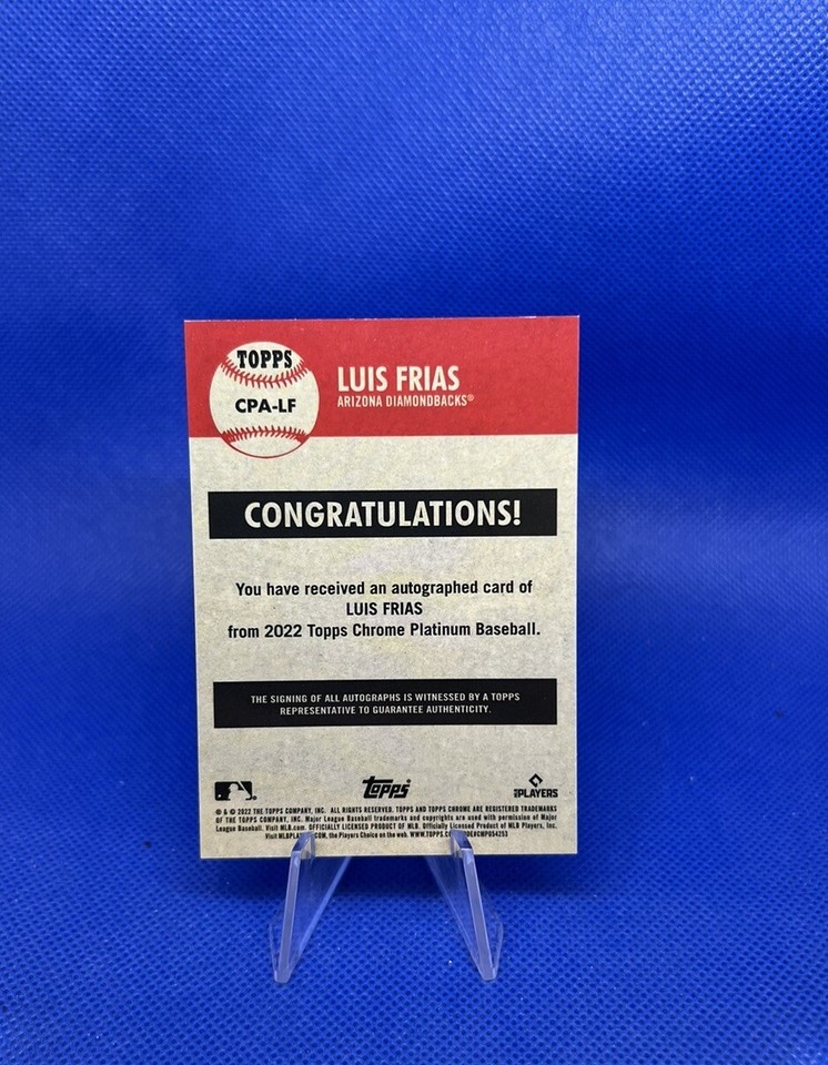 2022 Topps Chrome Platinum Anniversary LUIS FRIAS Autograph Auto RC DBacks | eBay