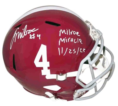 JALEN MILROE SIGNED ALABAMA CRIMSON TIDE FULL SIZE SPEED HELMET ...