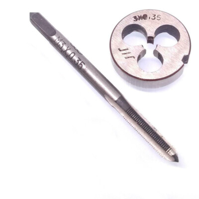 HSS M3 x 0.35mm Plug Tap & M3 x 0.35mm Die Metric Taper Thread Right ...