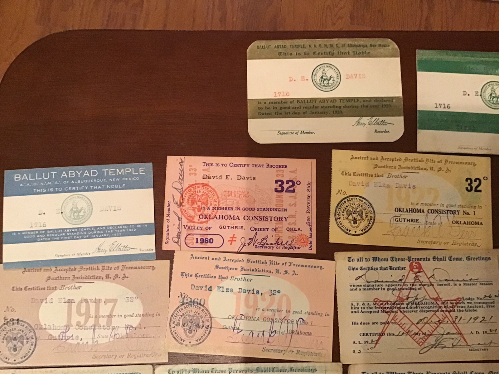 Vintage Masonic Dues Cards , Masonic , Scottish Rite , Shrine - 1916 ...