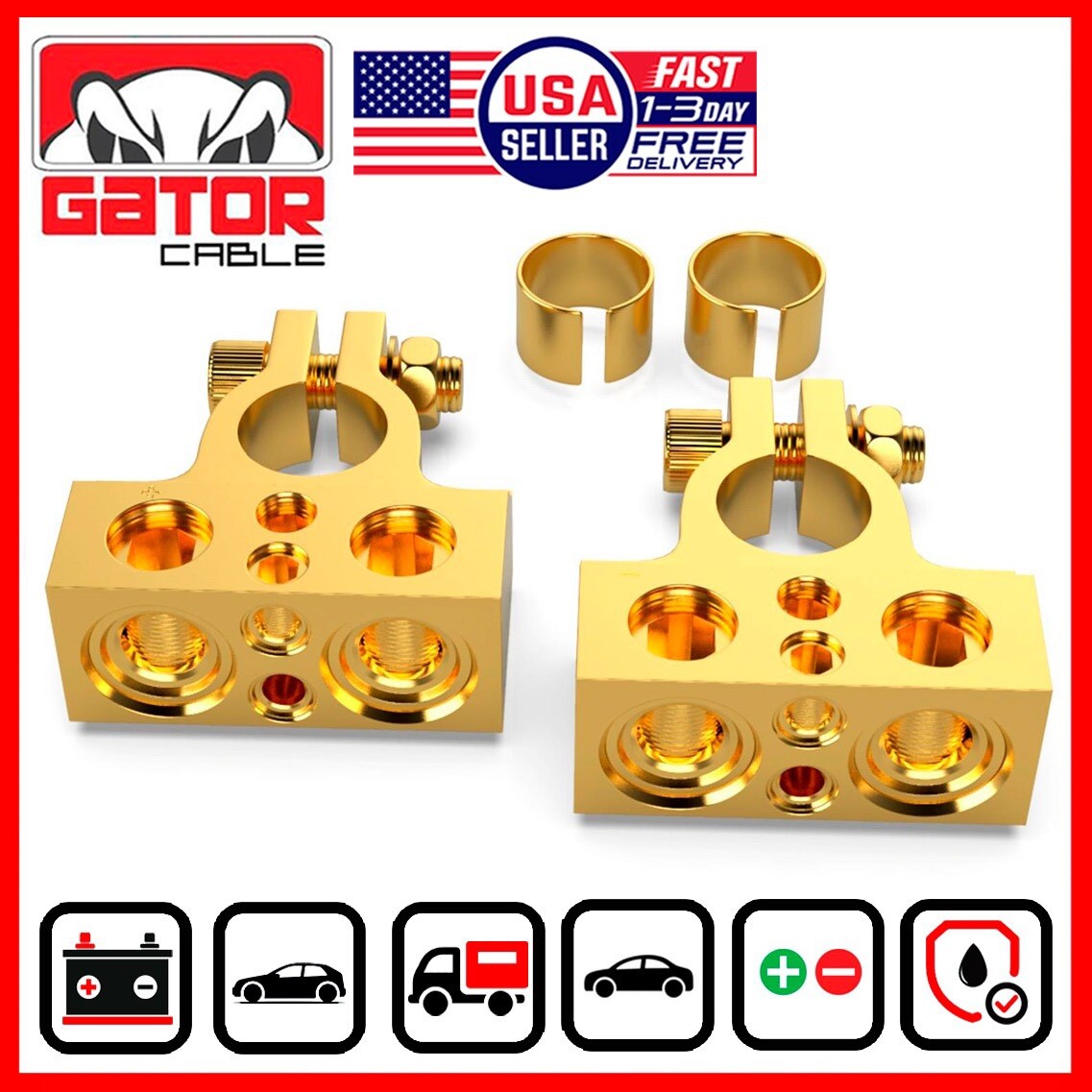 Top Post Quick Release Terminals SAE To JIS Battery Terminal Adapters ...