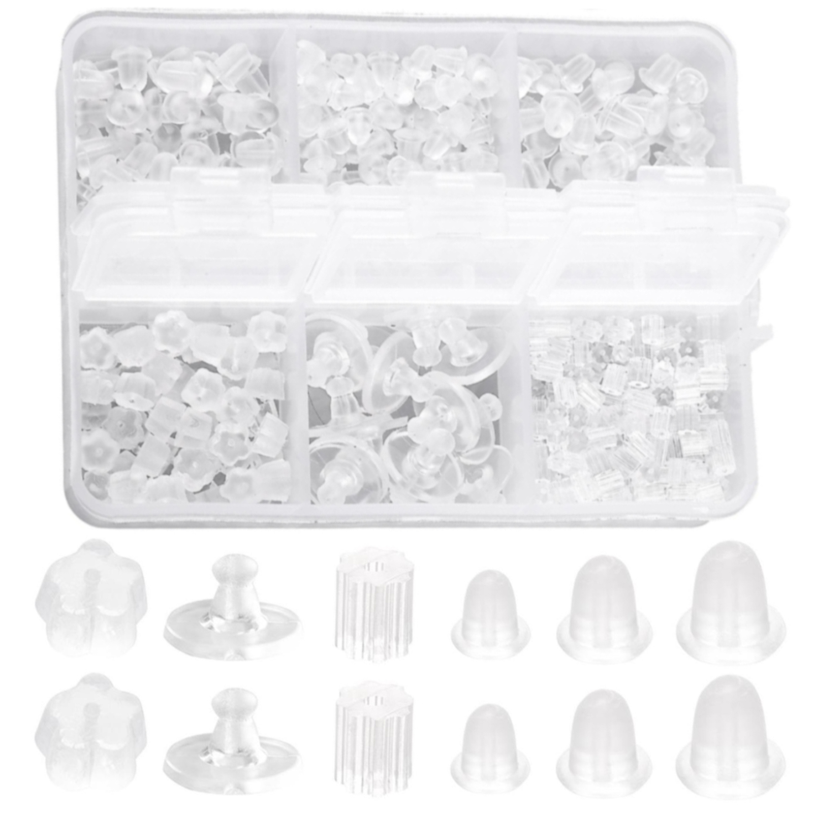 Locking Earring Back Replacement Parts For Studs Soft Silicone Styles ...