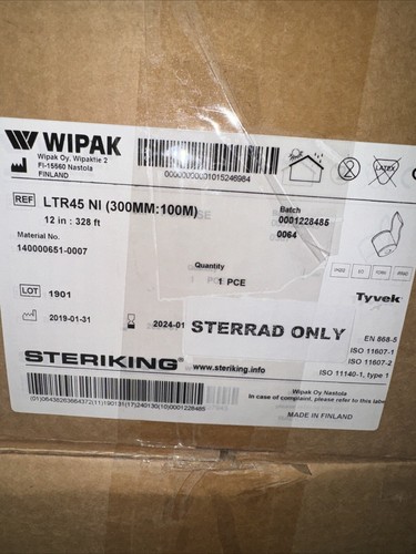 Wipak Healthmark Steriking Tube Sterilization Roll LTR45 12”:328 Feet ...