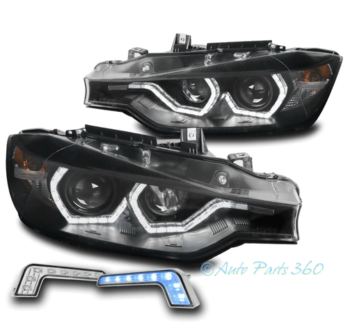 For 12-15 BMW F30 Sedan HID+AFS LED Black Projector Headlight w/Blue ...