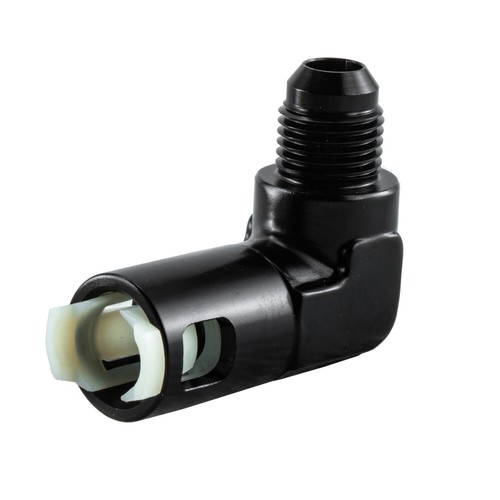 Black 6AN 90° Fuel Adapter Fit to 5/16 GM Quick Connect Clip Female ...