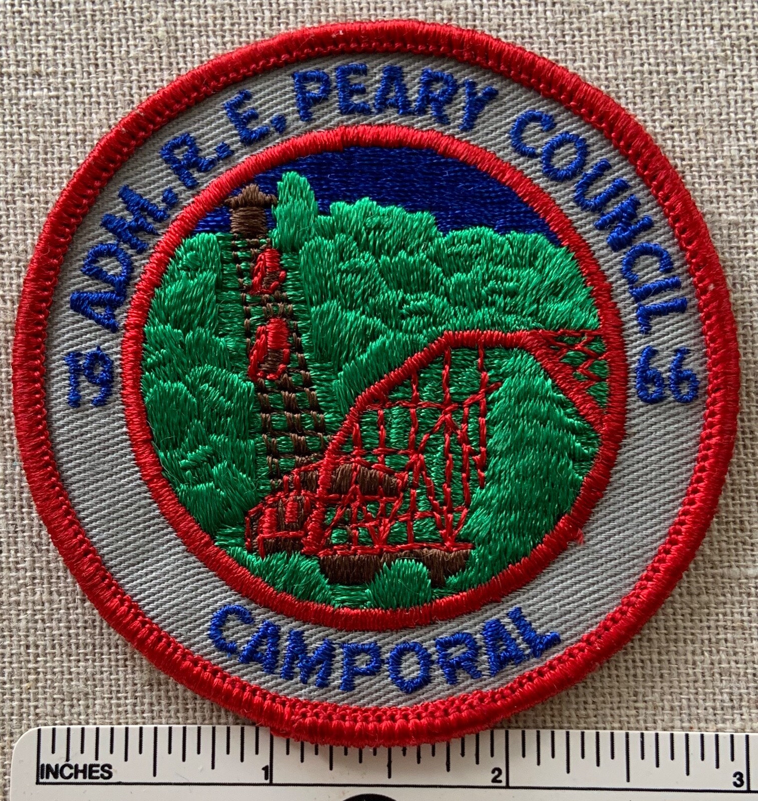 Vintage 1966 ADM. R.E. PEARY COUNCIL Boy Scout Camporal PATCH BSA ...