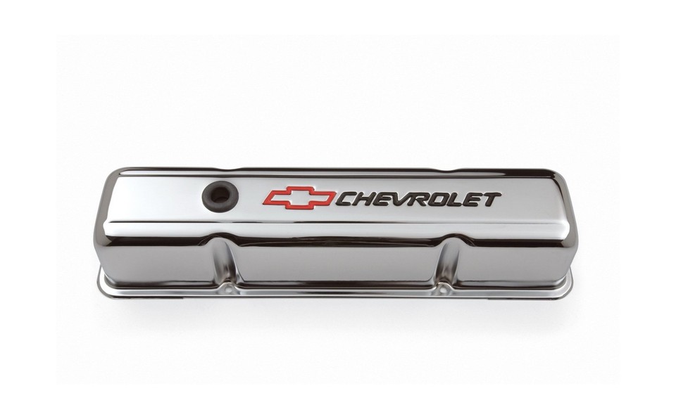 Proform 141-899 SBC Chrome Valve Cover with Baffle, red | eBay