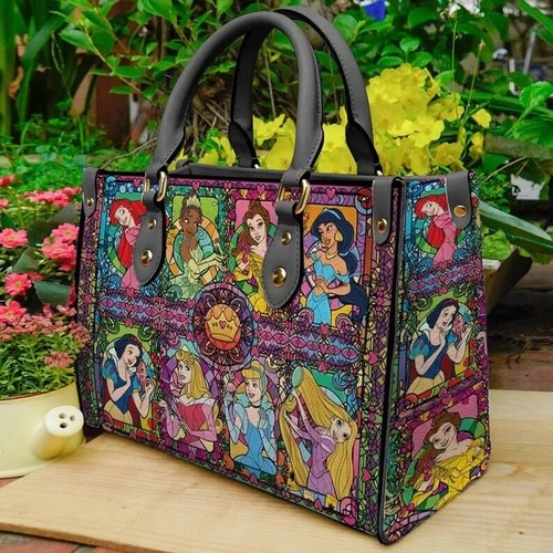 Personalized Disney Princesses Leather Handbag, Disney Princess Lovers ...