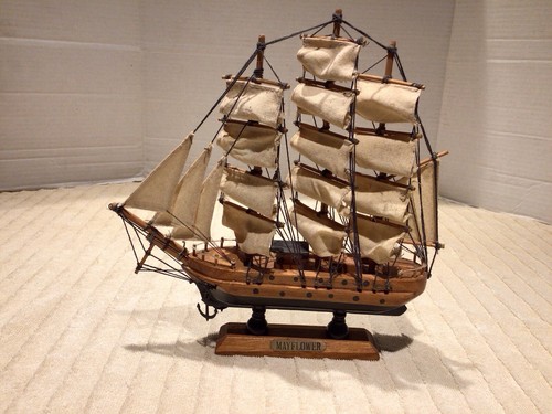 Mayflour Wooden Decorative Ship 9” Long 10” High | eBay