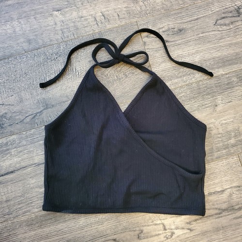 Garage Black Surplice Halter Tank Top Size Small | eBay