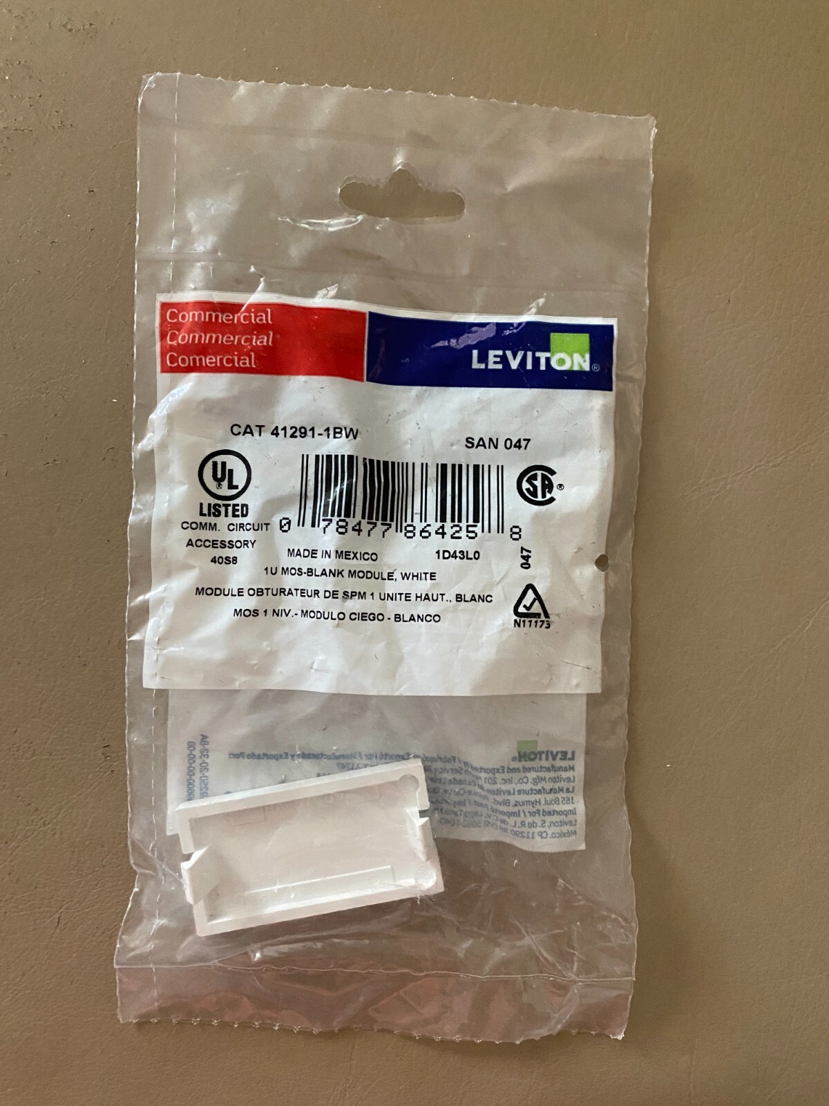 2 Leviton White MOS Blank Wallplate Insert Modules 41291-1BW for sale ...