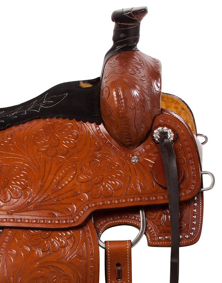 Leather Western Barrel Racing Horse Saddle Premium Quality Tack Set ...