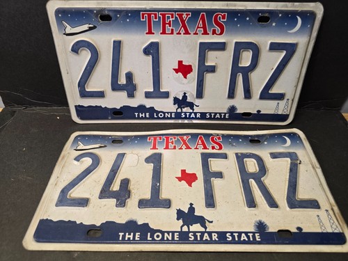 Matching Pair of Vintage 1999 TX Texas State LICENSE PLATE Lone Star ...