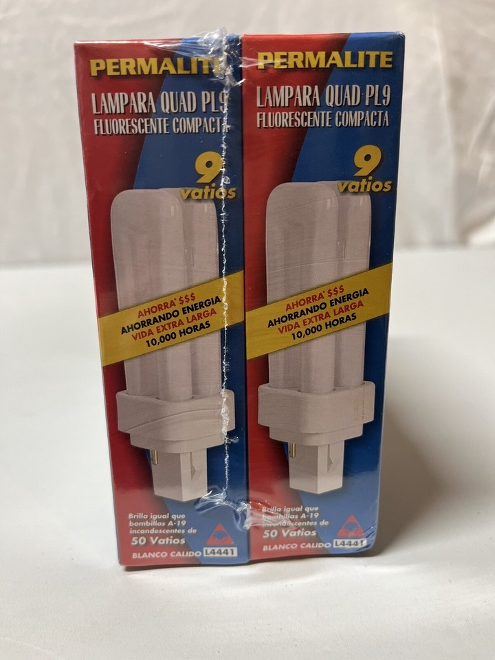 L4441 Permalite Compact Fluorescent Quad PL9 9 Watts [10 Pack] For G23 ...