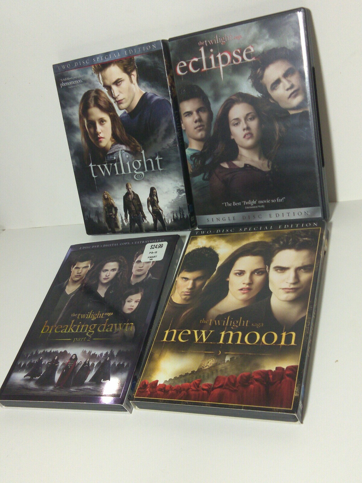 The Twilight Saga DVD Lot 1 2 3 4 Twlight Eclipse New Moon Breaking ...