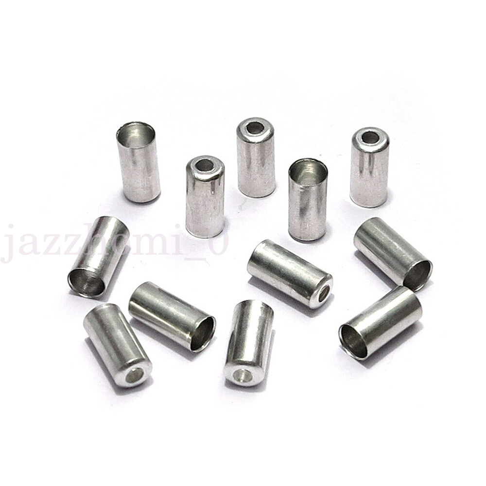 24/48PCS x Bicycle Brake Cable Ferrules - 5mm Brass Silver Bike Outer ...
