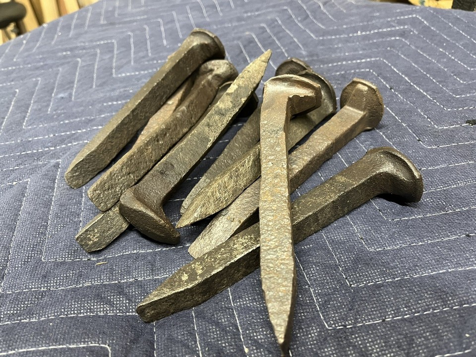 Lot of 10 Railroad Spikes Crafting and Blacksmith Forging | eBay