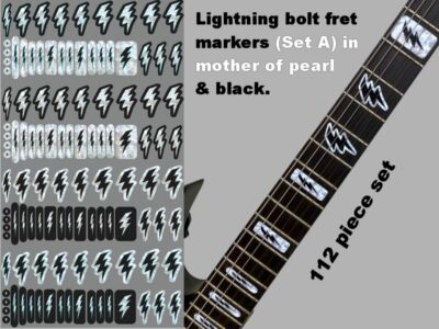 Lightning Bolts - Guitar Fret marker fretboard decals sticker overlay ...