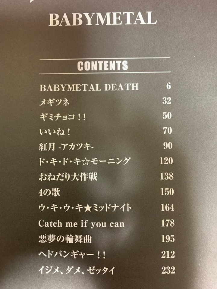 BABYMETAL Official Band Score Music Book Used, Softcover, Rock Concert ...