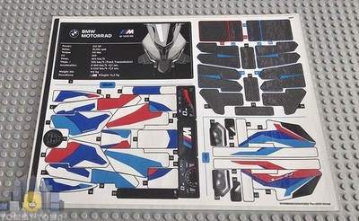 Lego Technic Model STICKER SHEET 1 ONLY for Lego set 42130 BMW M 1000 ...