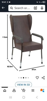 NRS Healthcare High Back Chair H86810 - Height Adjustable, Brown | eBay UK