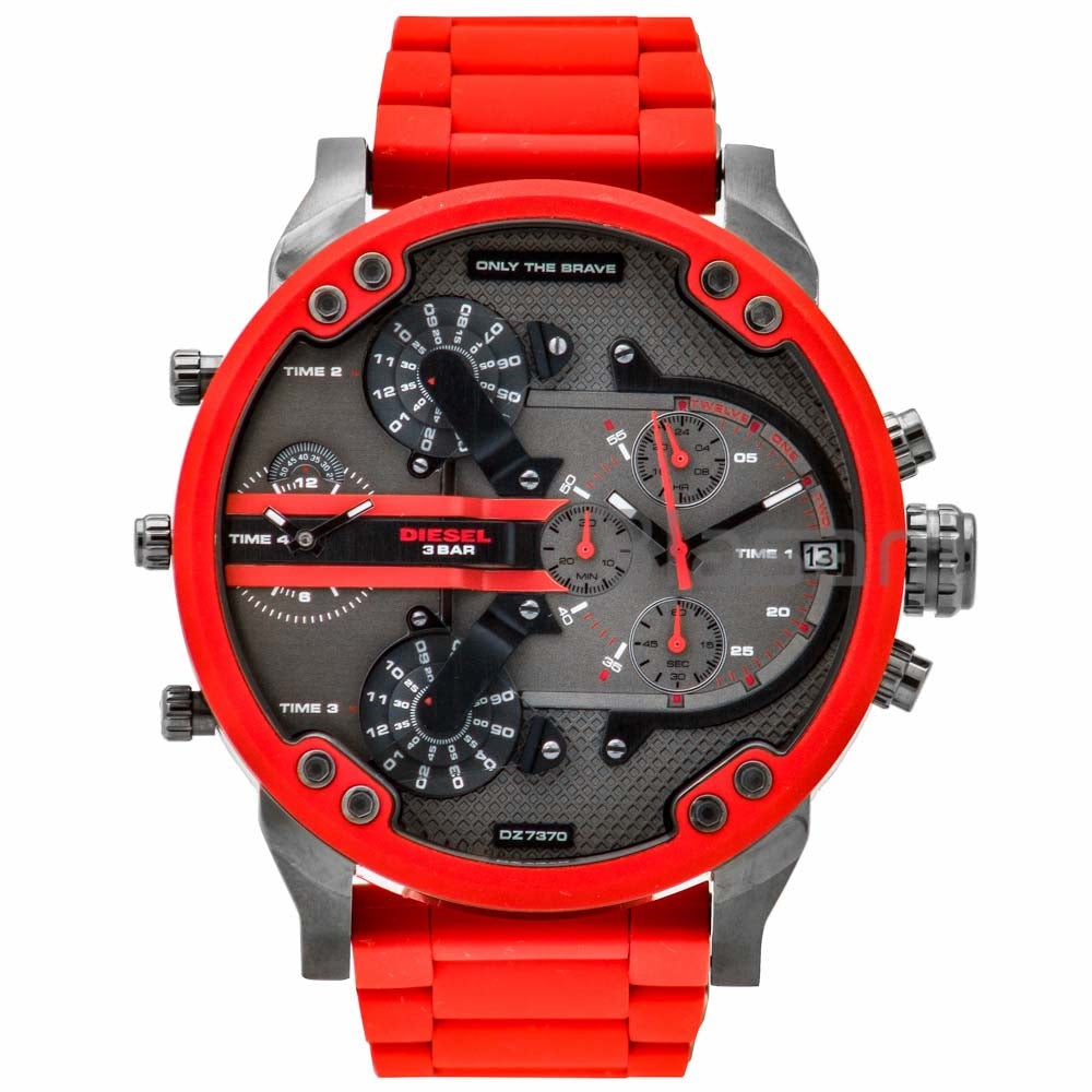 Stainless Steel Chronograph Diesel Daddy 2.0 Red Watches Of America ...
